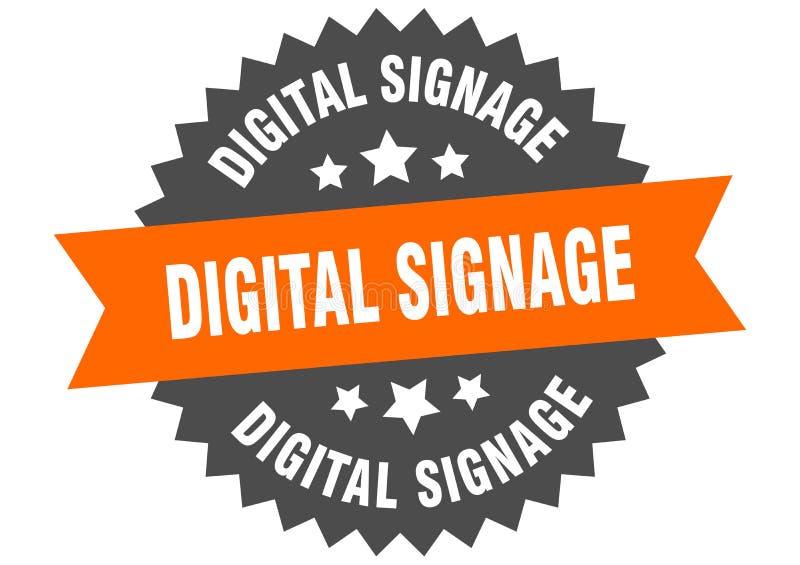 Digital Signage Sign. Digital Signage Circular Band Label. Digital ...