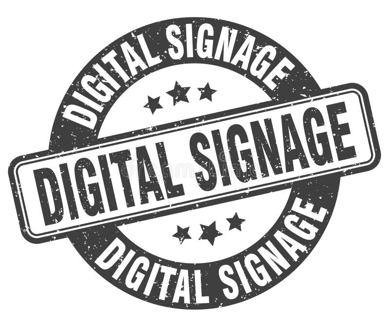 Digital Signage Stamp. Digital Signage Label. Round Grunge Sign Stock ...