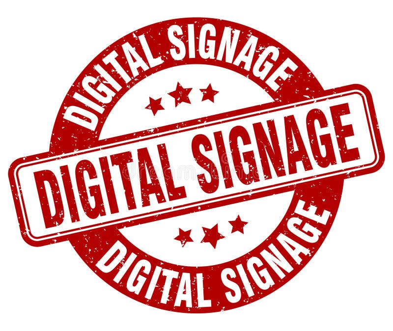 Digital Signage Stamp. Digital Signage Label. Round Grunge Sign Stock ...