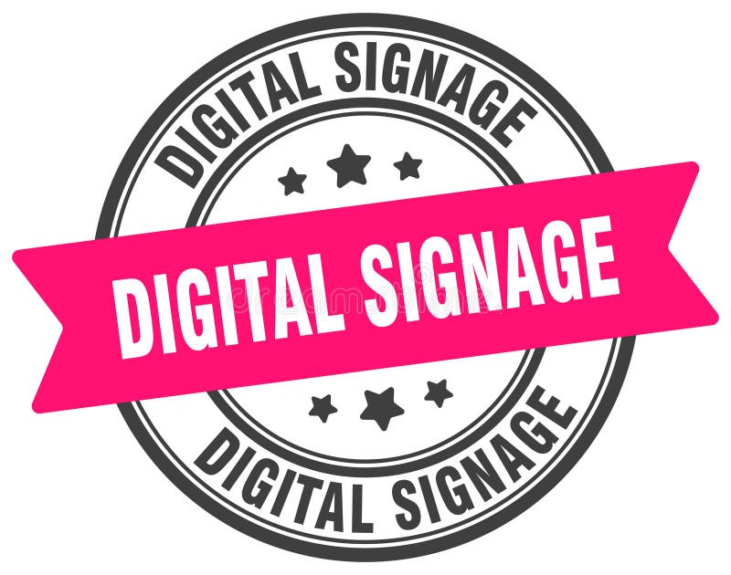 Digital Signage Stamp. Digital Signage Label on Transparent Background ...