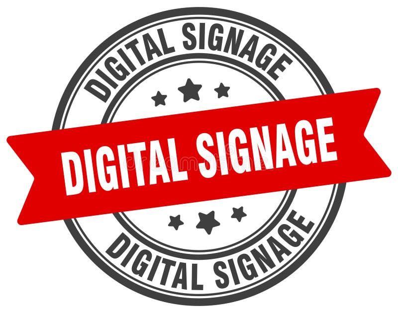 Digital Signage Stamp. Digital Signage Label on Transparent Background ...