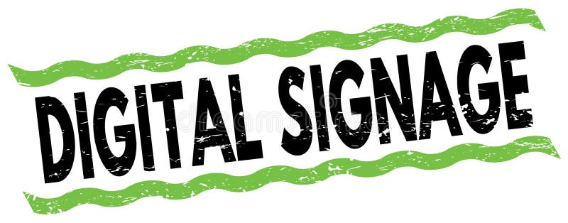DIGITAL SIGNAGE Text on Green-black Lines Stamp Sign Stock Illustration ...