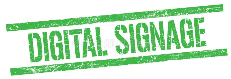 DIGITAL SIGNAGE Text on Green Grungy Rectangle Stamp Stock Illustration ...