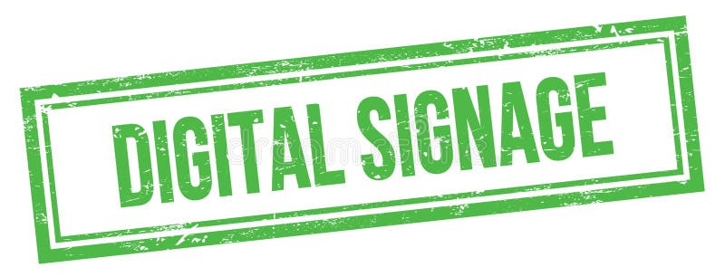 DIGITAL SIGNAGE Text on Green Grungy Vintage Stamp Stock Illustration ...