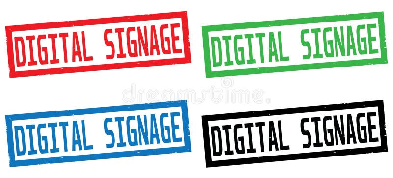 DIGITAL SIGNAGE Text, on Rectangle Border Stamp Sign. Stock ...
