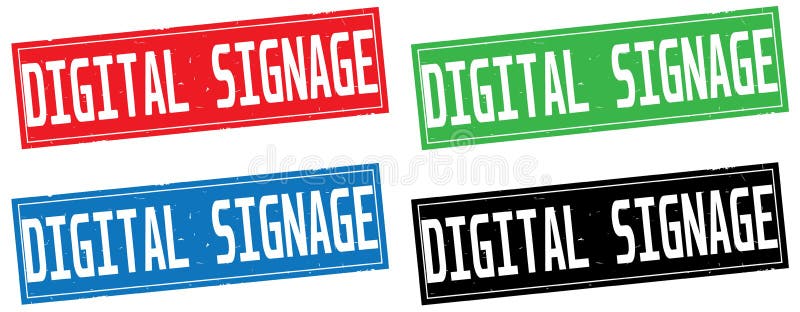 DIGITAL SIGNAGE Text, on Rectangle Stamp Sign. Stock Illustration ...