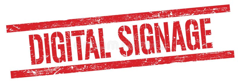 DIGITAL SIGNAGE Text on Red Grungy Rectangle Stamp Stock Illustration ...