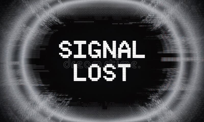 Digital Signal Lost Message with Pixelated Glitch Effect and Analog TV ...