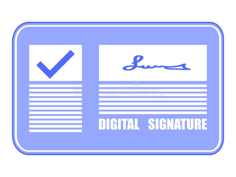 Digital Signature. Check Mark on the Screen, Flat Style. Sign of ...
