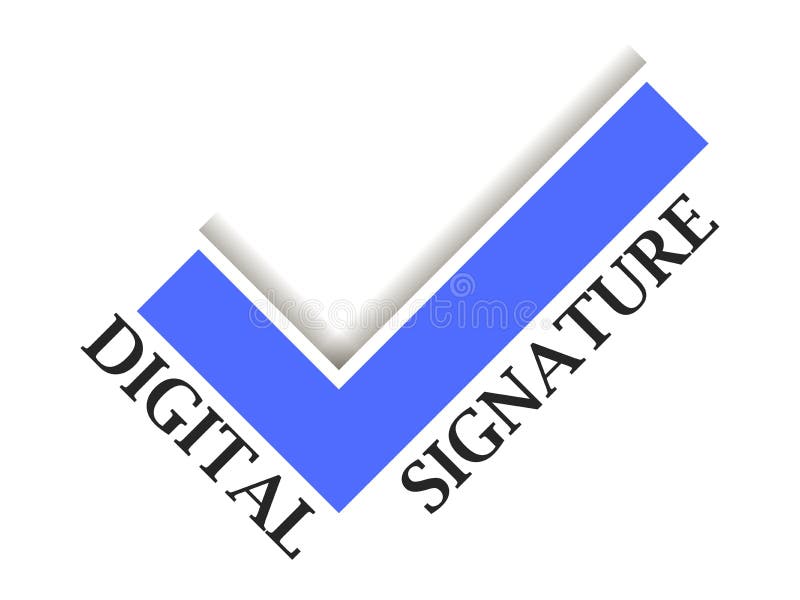 Digital Signature. Check Mark on White Background. Sign of Approval ...
