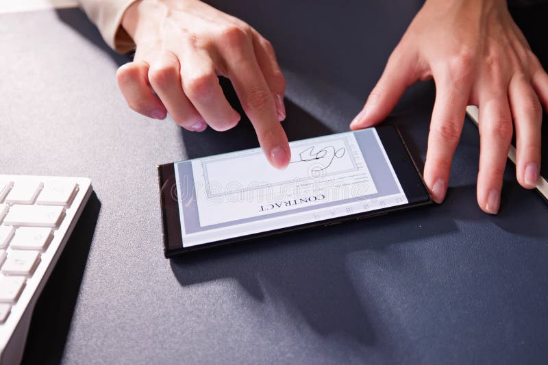 Digital Signature on Contract Document Online Stock Photo - Image of ...