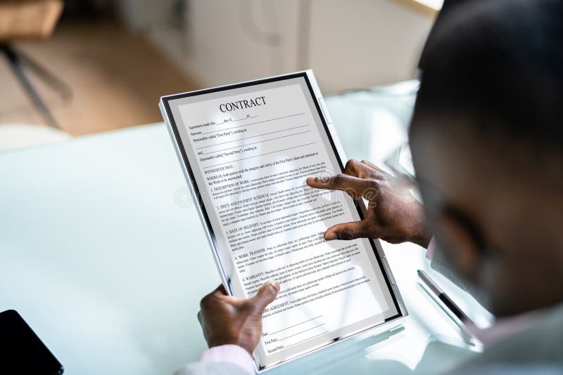 Digital Signature on Contract Document Online Stock Image - Image of ...