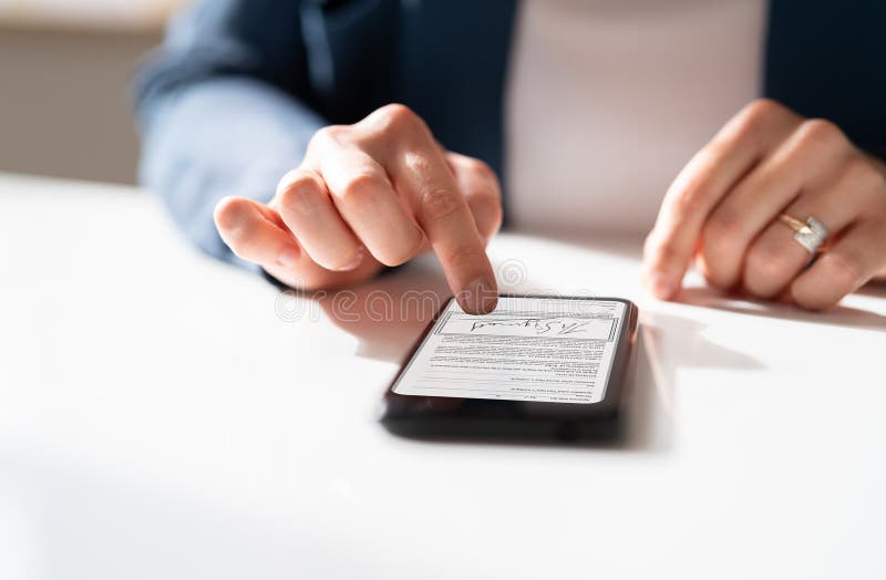 Digital Signature on Contract Document Online Stock Image - Image of ...