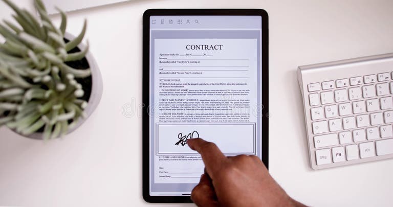 Digital Signature on Contract Document Online Stock Photo - Image of management, meeting: 279273896