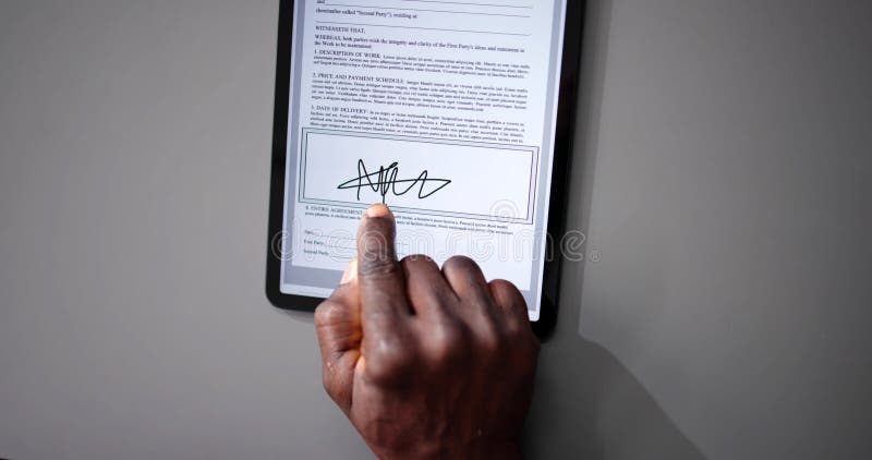 Digital Signature on Contract Document Online Stock Photo - Image of ...