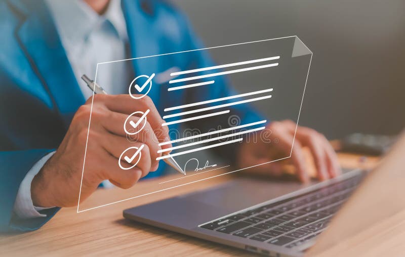 Digital Signature E Sign Concept, Business Document Online Technology ...