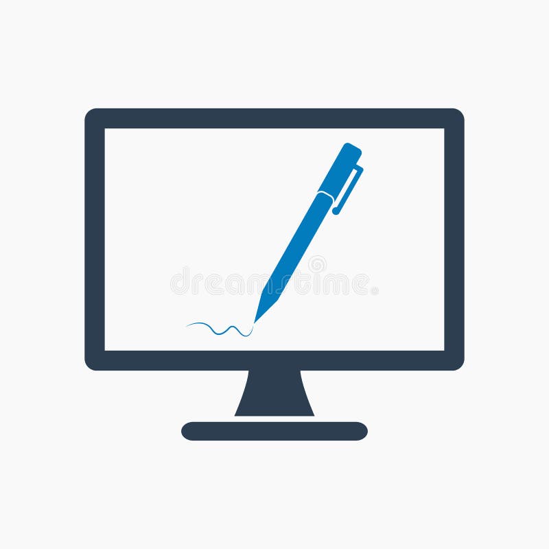 Digital Signature Icon Set. Stock Vector - Illustration of flat, symbol ...