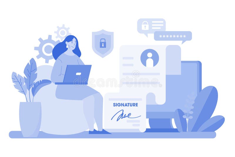 Digital Signature Infographics Stock Illustrations – 139 Digital ...