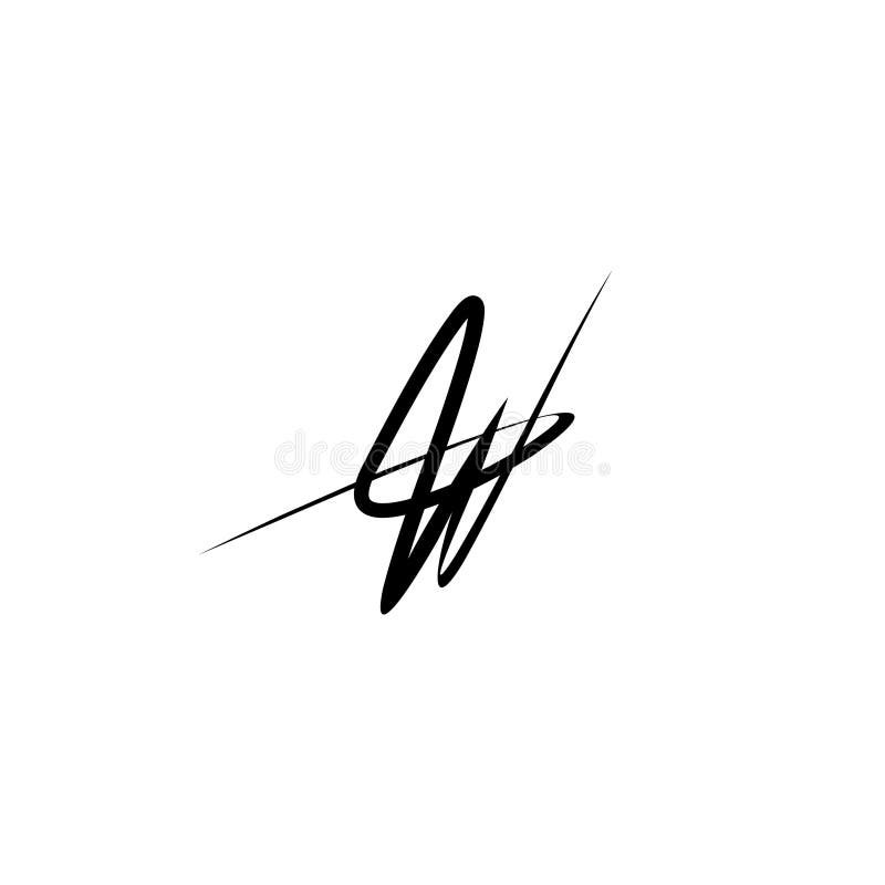 Digital Signature Initial Letter W Logo Vector Design Stock Vector ...