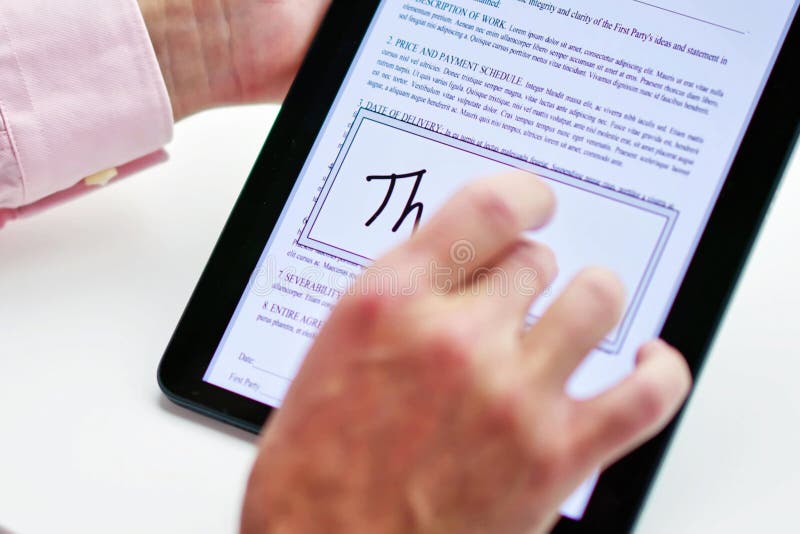 Digital Signature: Online Contract ESign Stock Photo - Image of ...