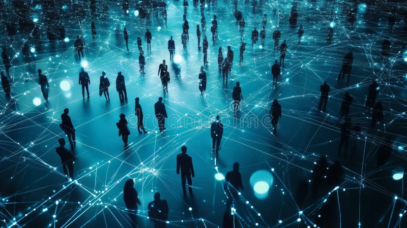 Digital Silhouettes of People, Intersection of Technology and Human ...