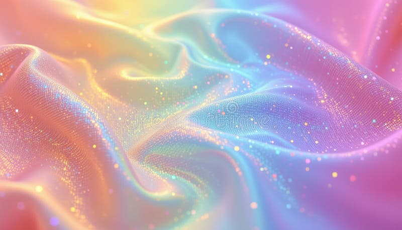 Digital Silk Ember Gradient: Holographic Gold Merged with Sheer Fabric ...