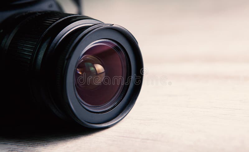 Digital Single Lens Reflex Camera from Above Stock Image - Image of ...