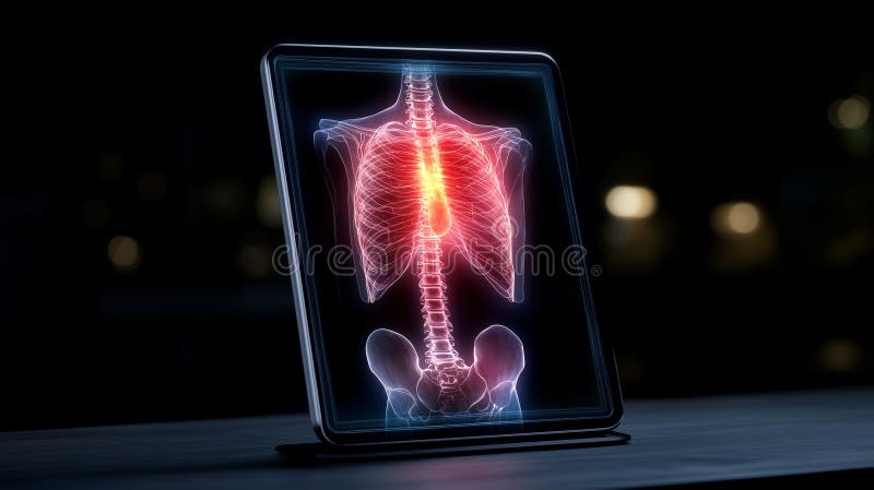Digital Skeleton on a Tablet Display Stock Illustration - Illustration ...