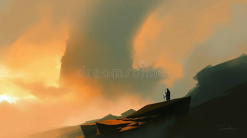 Digital Sketch, Painterly Strokes, Smooth Gradient, Complementary Epic ...