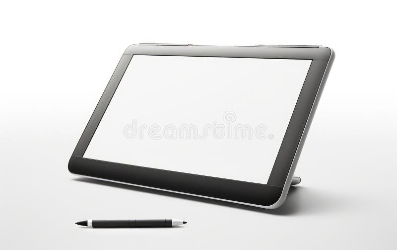 Digital Sketching Tablet on White Background Stock Illustration ...