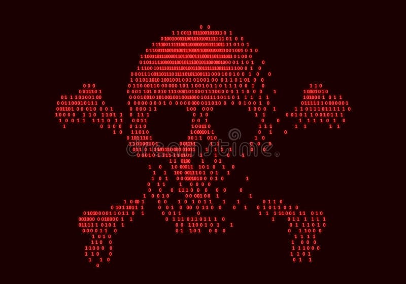 Digital Skull and Crossbones on Binary Code Stock Vector - Illustration ... Digital Skull and Crossbones on Binary Code Stock Vector - Illustration ...