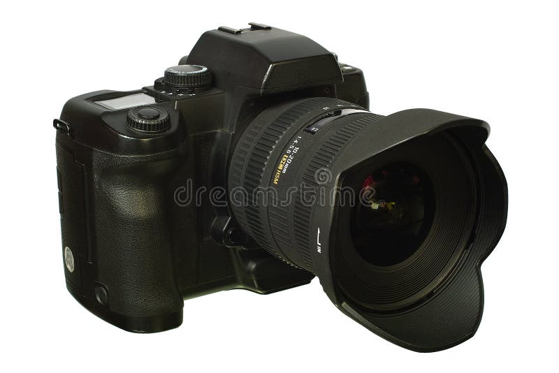 SLR Camera on tripod stock photo. Image of body, tele, shutter - 22510