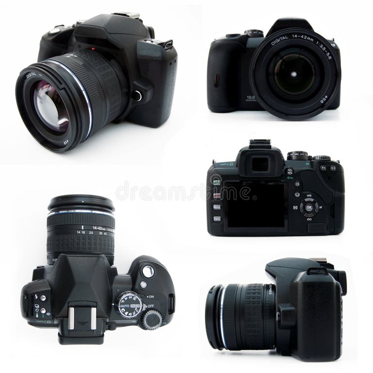 Digital SLR Camera from All Viewpoints Isolated Stock Image - Image of ...