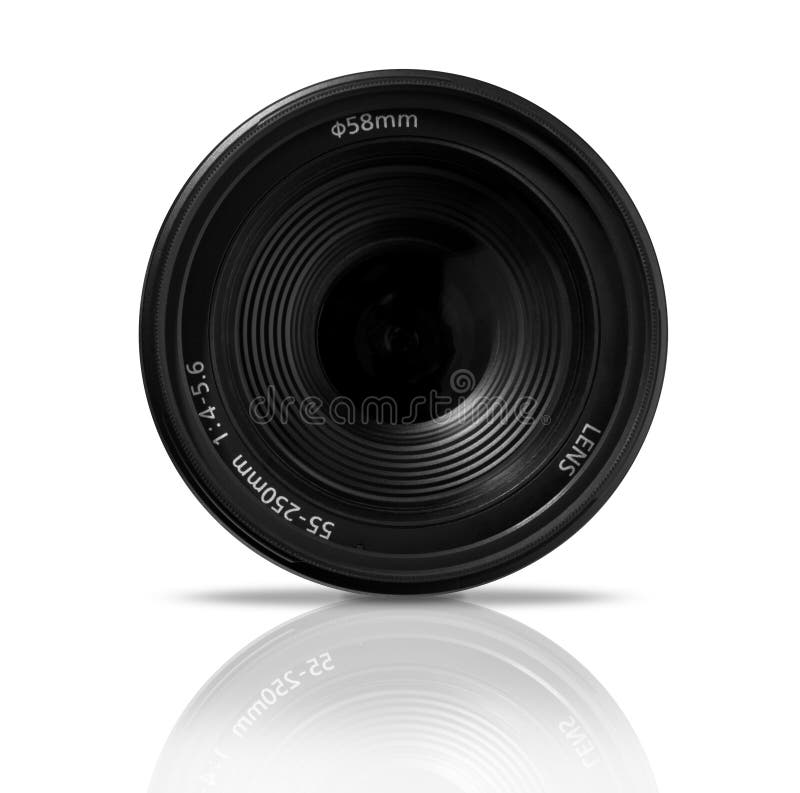 Digital SLR Zoom Lens, Front View Stock Illustration - Illustration of ...