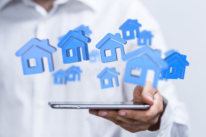 A Digital Small House with a Roof Concept Stock Image - Image of ...