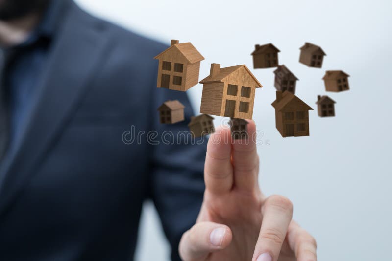 A Digital Small House with a Roof Concept Stock Image - Image of ...