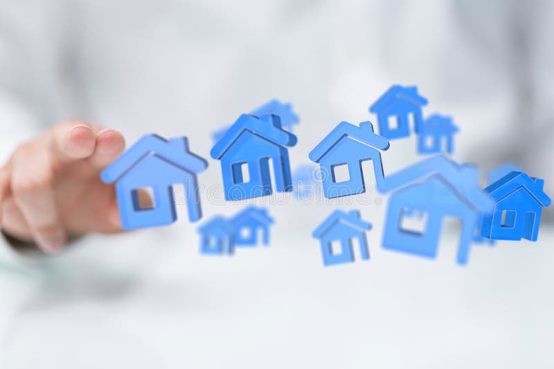 A Digital Small House with a Roof Concept Stock Image - Image of home ...