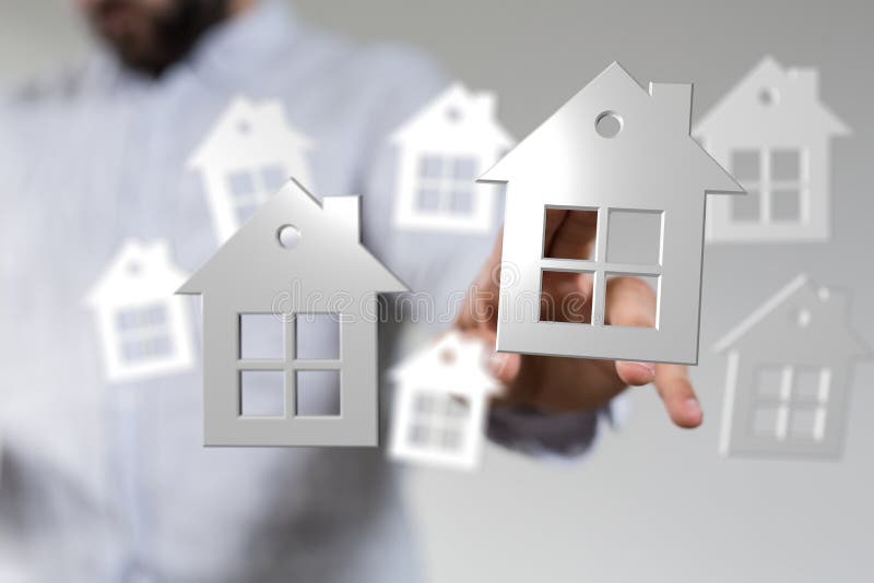 A Digital Small House with a Roof Concept Stock Image - Image of ...