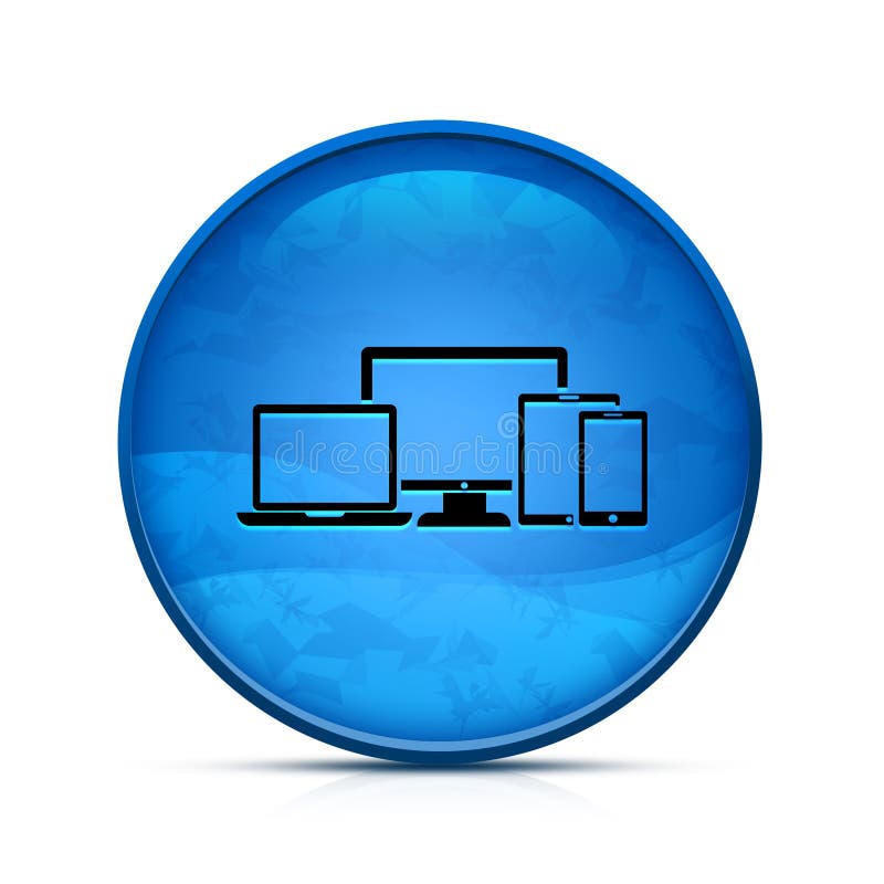 Digital Smart Devices Icon on Classy Splash Blue Round Button ...