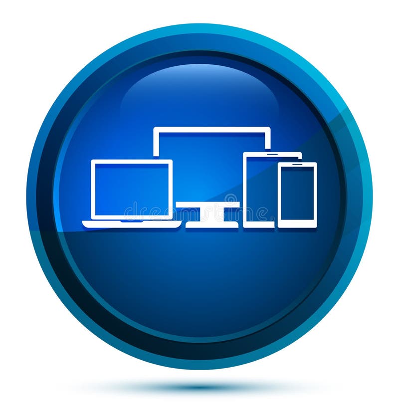 Digital Smart Devices Icon Elegant Blue Round Button Illustration Stock ...