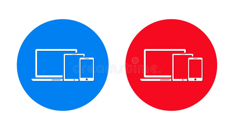 Digital Smart Devices Icon Flat Trendy Round Button Set Stock Vector ...