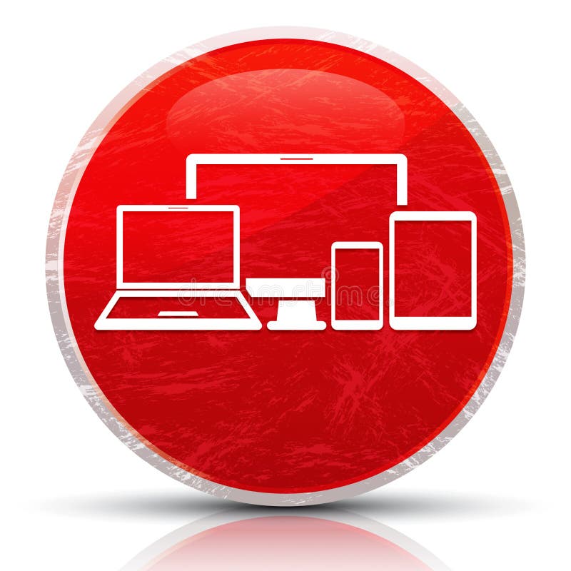 Digital Smart Devices Icon Shiny Bright Orange Round Button ...