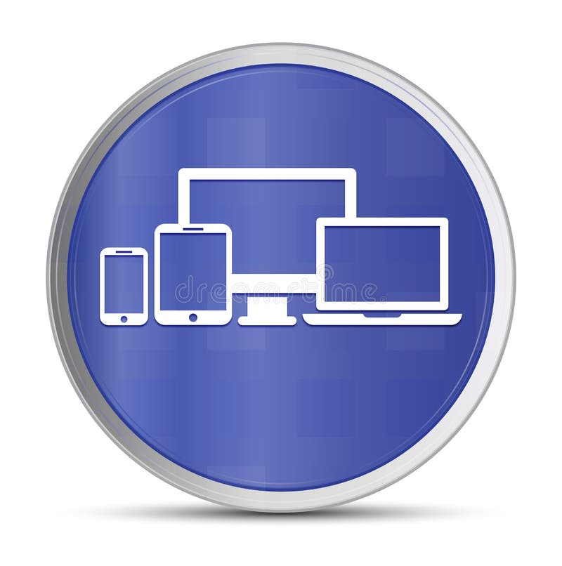 Digital Smart Devices Icon Prime Blue Round Button Vector Illustration ...