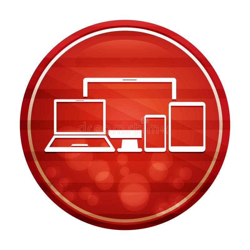 Digital Smart Devices Icon Realistic Diagonal Motion Red Round Button ...