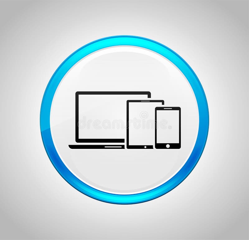 Digital Smart Devices Icon Round Blue Push Button Stock Illustration ...