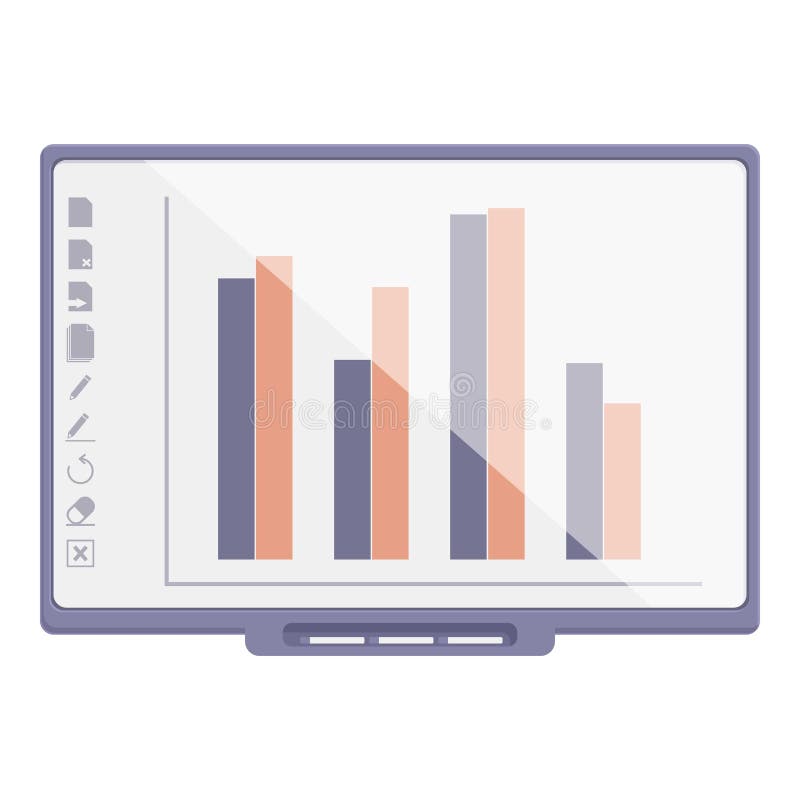 Digital Smart Graph Icon Cartoon Vector. Multimedia Display Stock ...