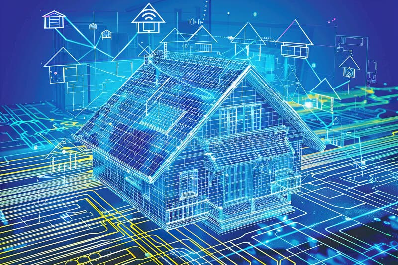 Digital Smart Home Concept with Technology and Futuristic Virtual ...