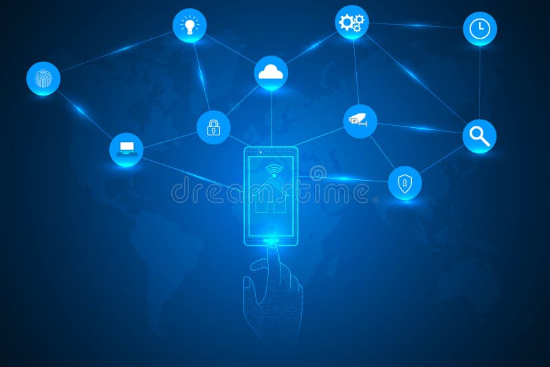 Digital Smart Security and Protection Technology Abstract Background ...