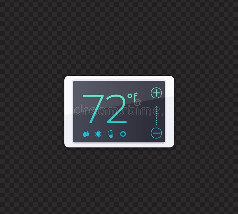 Thermostat Vector Icon on Transparent Background, Thermostat Logo ...