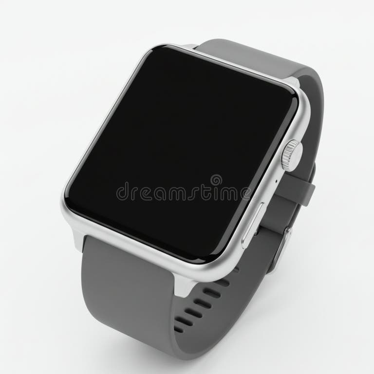 A Digital Smartwatch Featuring a Sleek, Rectangular Black Touchscreen ...